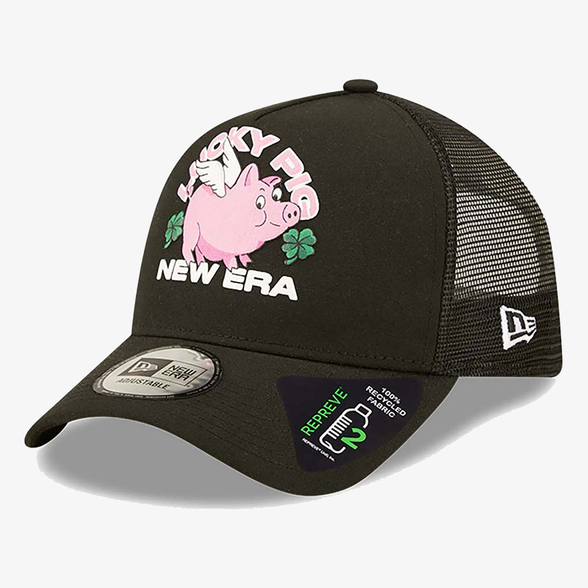 NEW ERA Sapca New Era Lucky Pig Repreve Black A-Frame Trucker Cap ...