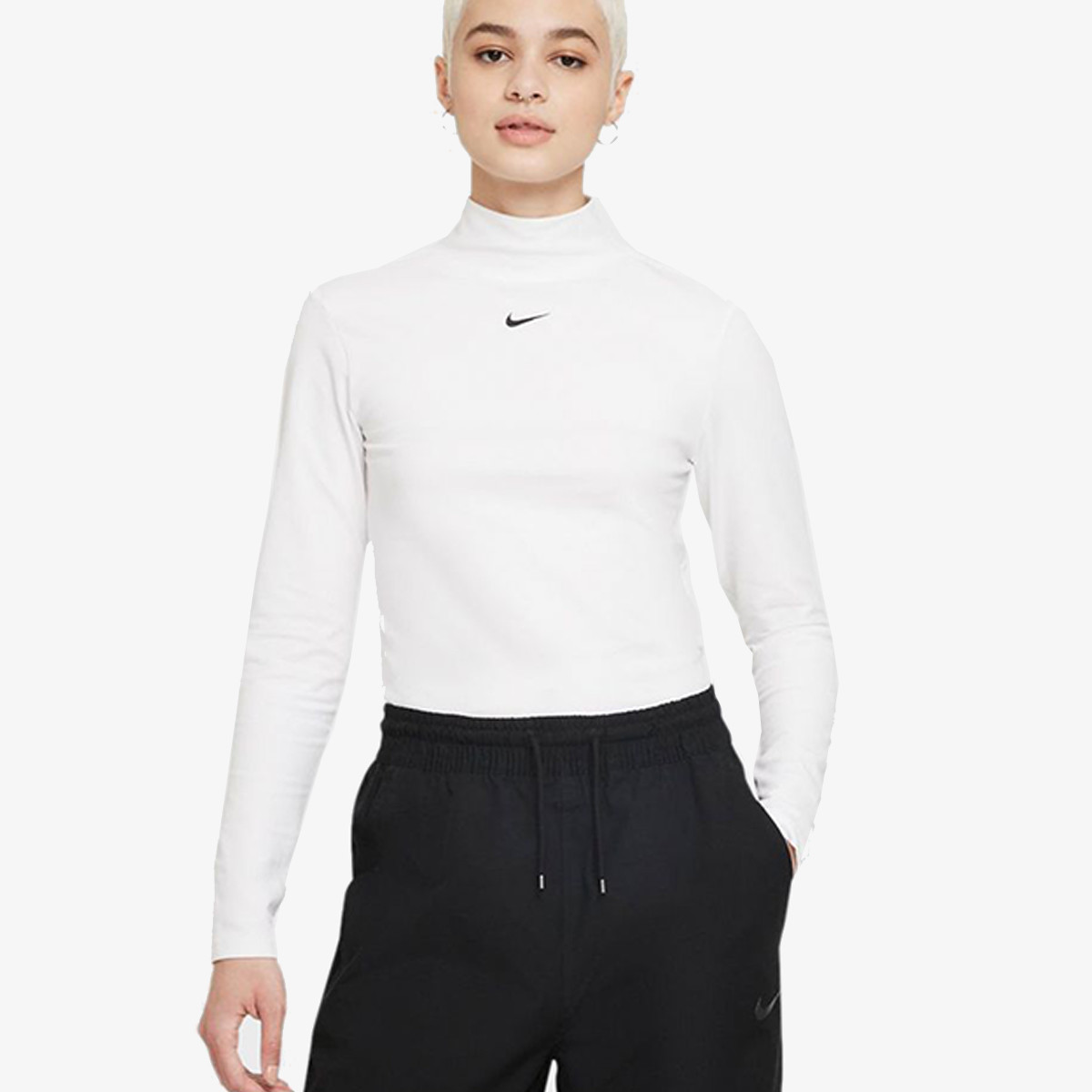NIKE Tricouri maneca lunga W NSW ESSNTL MOCK LS TOP | BuzzSneakers Romania