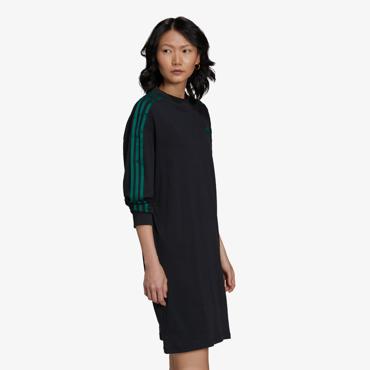 ADIDAS Rochii LONG SLEEVE DRESS WITH METALLIC STRIPES | BuzzSneakers ...